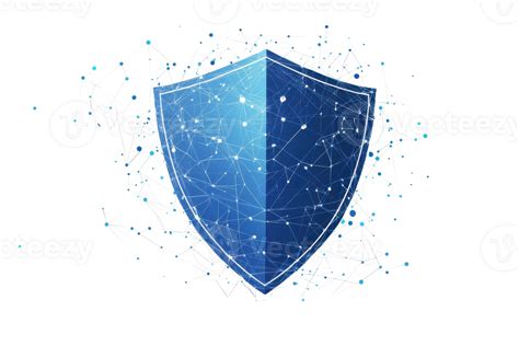 Digital Shield With Network Connections Representing Cybersecurity