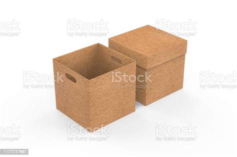 운송 저장 및 유지를위한 빈 갈색 골판지 상자 포장 용기 하드 종이 상자는 고립 된 흰색 배경 3d 그림에 템플릿을 조롱 0명에