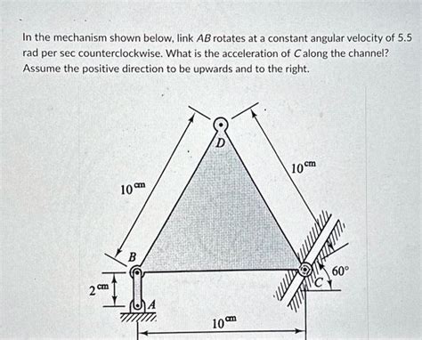 SOLVED In The Mechanism Shown Below Link AB Rotates At A Constant Angular Velocity Of Rad
