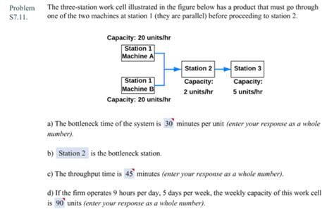 Solved B The Bottleneck Time C The Throughput Time Of T