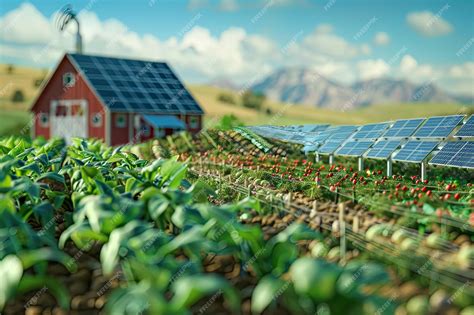 Premium Photo Innovative Agrivoltaics Scene Showing Sustainable