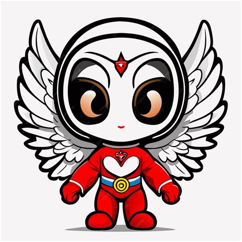 브랜드 아이덴티티를 위한 엔젤 마스코트 컨셉 프리미엄 벡터