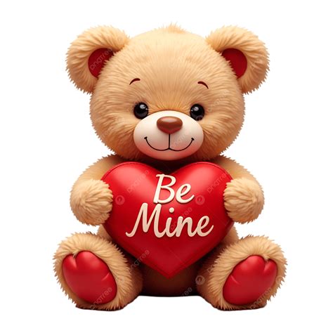 Cute Teddy Bear Holding Be Mine Heart Clipart Illustration Cute Teddy