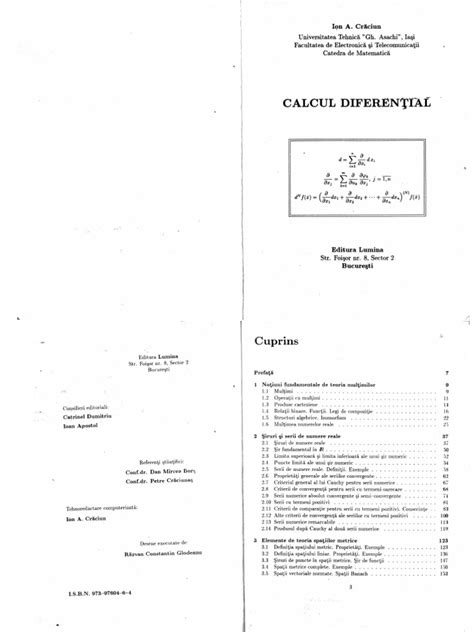 Calculul Diferential Ed Lumina Bucuresti 1997 2 1 Pdf
