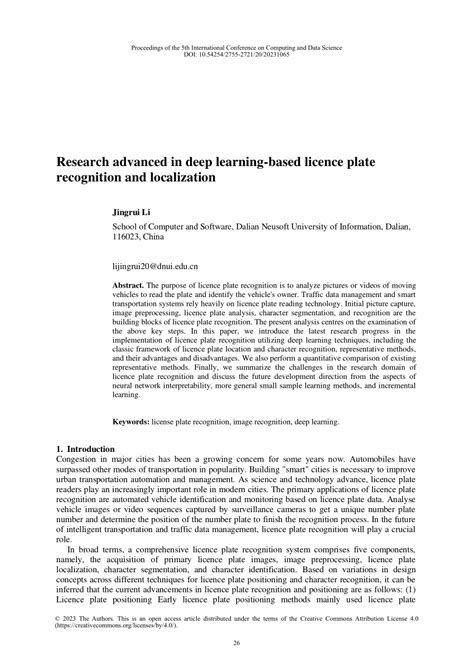 Pdf Research Advanced In Deep Learning Based Licence Plate