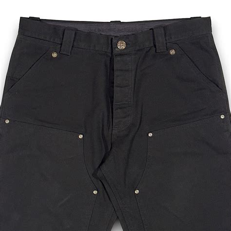 Black Double Knee Carpenter Jeans By Chrome Hearts Yp Collective
