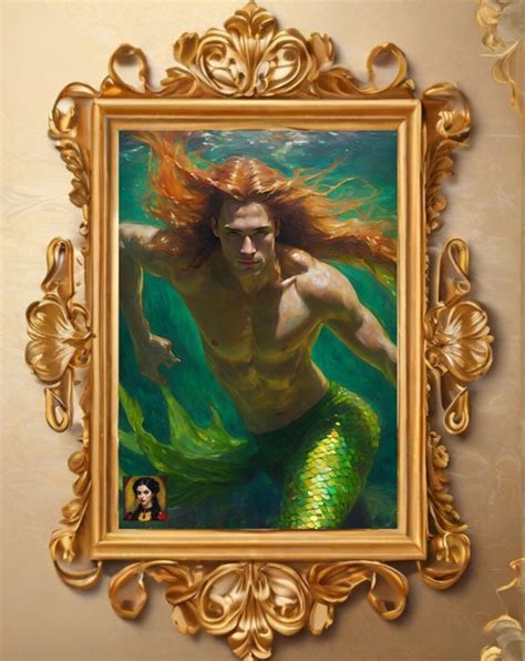 Gay Mermaid Art Bear Mermaid Art Gay Vintage Classical Art Gay