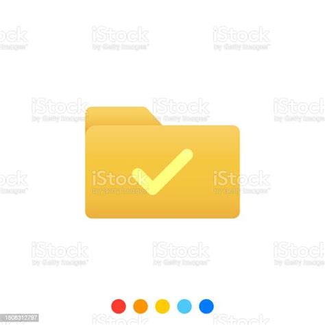 flat folder design element with check mark symbol folder icon vector