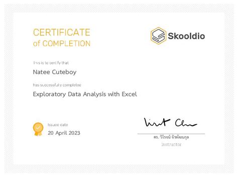 Natee Sangasakkumpol On Linkedin Certificate Of Completion Exploratory Data Analysis With