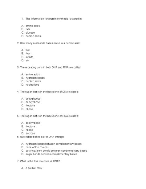 Nucleic Acids Past Paper Questions At Diana Longoria Blog