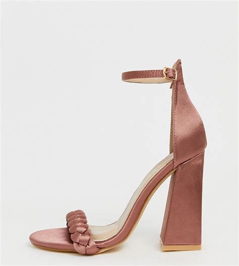 Co Wren Wide Fit Plaited Flare Heeled Sandals Sandals Heels Heels