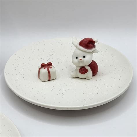 토끼산타 반지걸이 크리스마스 윤니도예공방