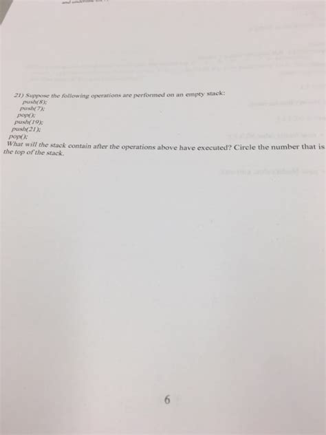 Solved Suppose The Following Operations Are Performed On An Chegg