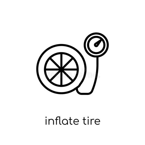 Inflate Tire Icon Trendy Modern Flat Linear Vector Inflate Tire Stock Vector Illustration Of