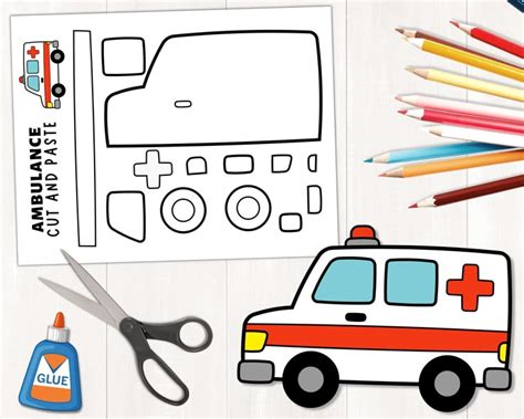 Printable Ambulance Craft Transportation Craft Build An Ambulance Indoor Preschool Activity