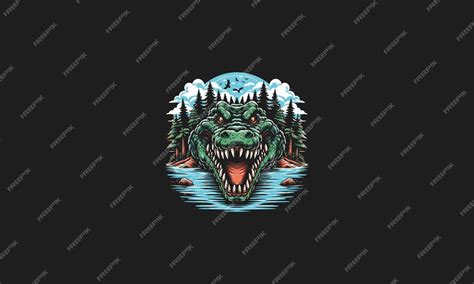 Premium Vector Crocodile Angry On Forest Vector Artwork Design