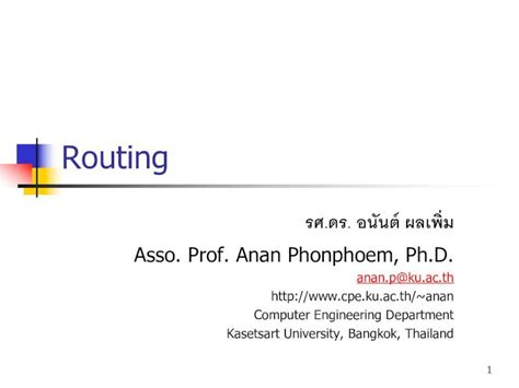 pdf routing cpe ku ac th · routing table example boaz show iproute codes c connected s