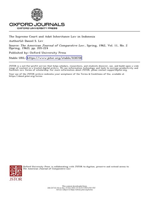 The Supreme Court And Adat Inheritance Law In Indonesia Pdf
