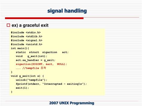 Ppt Unix Programming Signal And Signal Processing Powerpoint