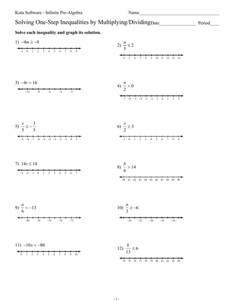 One Step Equations Multiplication And Division Worksheet Free Printable
