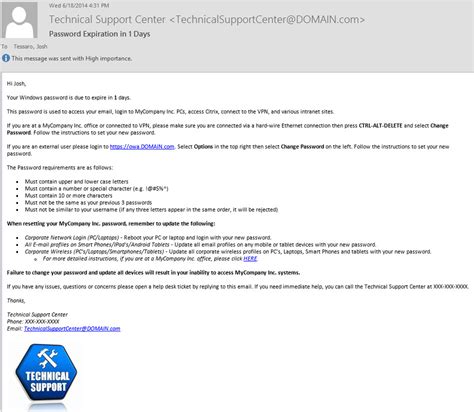 Password Reset Notification Email Template Williamson