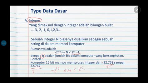 variabel tipe data dan operator algoritma dan pemrograman youtube