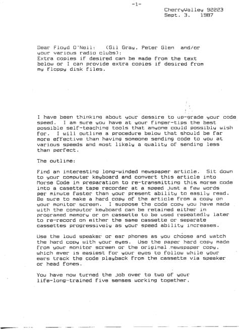 Samuel FB Morse III On Improving Morse Code Speed