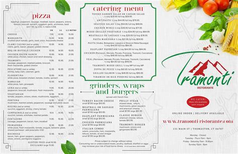 Menu At Tramonti Pizzeria Thomaston