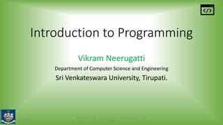 Introduction To Programming Ppt