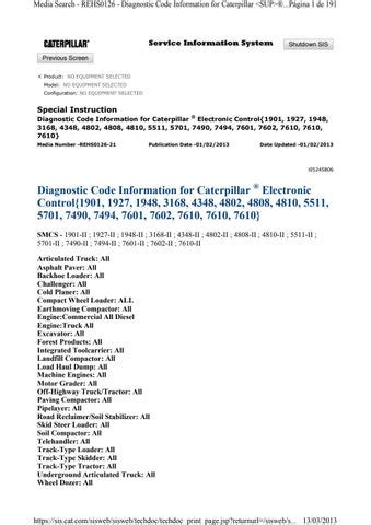 Caterpillar CID MID FMI Fault Codes List Manual PDF DOWNLOAD By Heydownloads Com Issuu