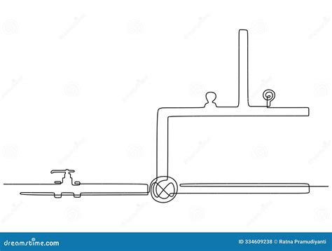 Minimalist Continuous Line Illustration Of A Petroleum Pipeline Design Concept Stock Vector