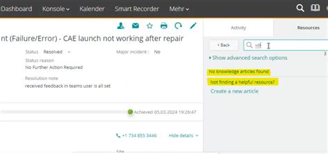 bmc helix smart it pv unable to search for knowledge articles under resources section