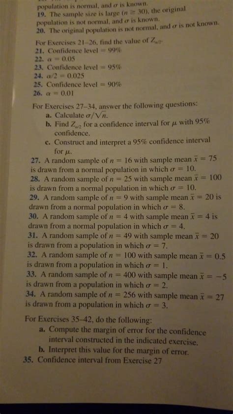 Solved Population Is Normal And σ Is Known Es 19 The