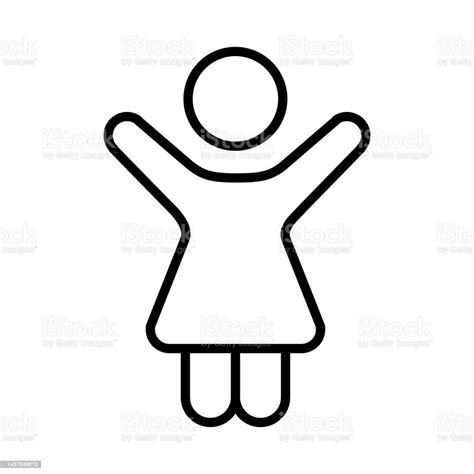 소녀 여자 아이콘 로고 디자인 벡터 템플릿 그림 기호 및 기호 픽셀 완벽 0명에 대한 스톡 벡터 아트 및 기타 이미지 0명