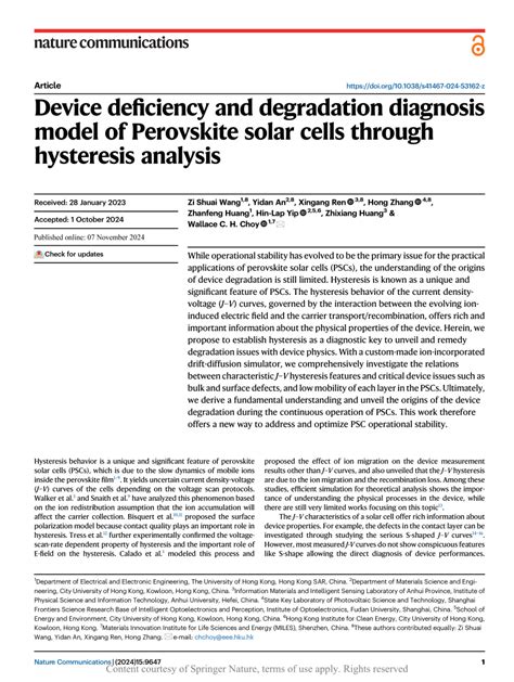 Pdf Device Deficiency And Degradation Diagnosis Model Of Perovskite