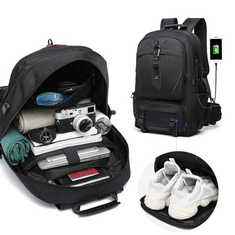Waterproof Mens Backpack 17 Inch Laptop Usb Charging Large Capacity