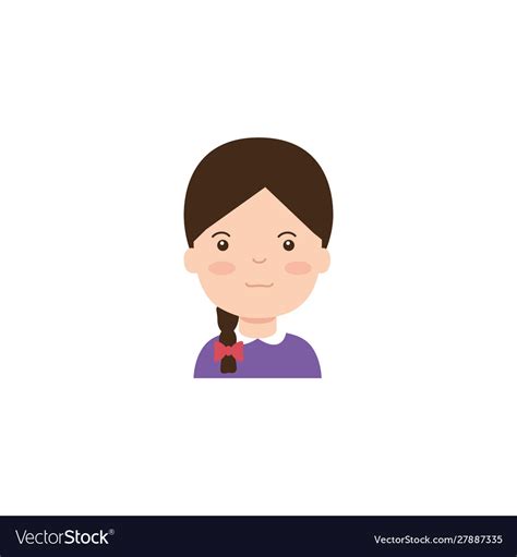 Isolated Girl Cartoon Icon Flat Design Royalty Free Vector