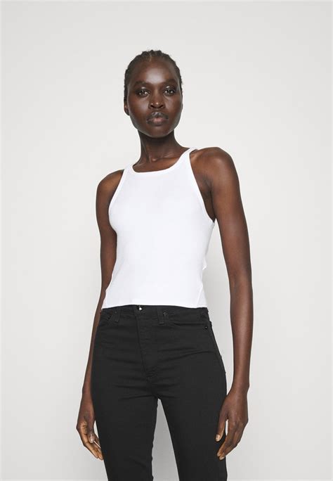 Rag And Bone The Essential String Tank Top White Weiß Zalando De