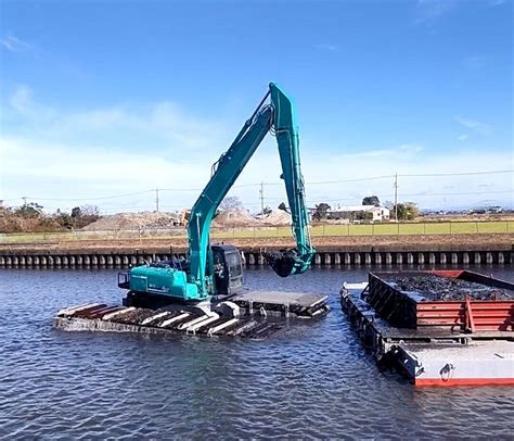 緊急河川浚渫推進工事9工区ICT希望 善太川 トーコー開発関西