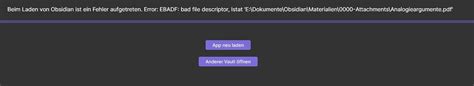 Error Message After Launching Obsidian Bug Graveyard Obsidian Forum