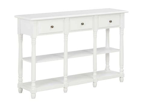 Table Console Blanc 120x30x76 Mdf