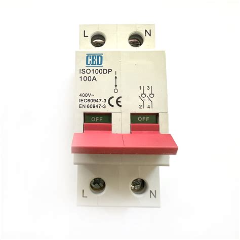 Isolators Ced Iso100dp 100a 100 Amp 2 Double Pole Isolator Main Switch Disconnector