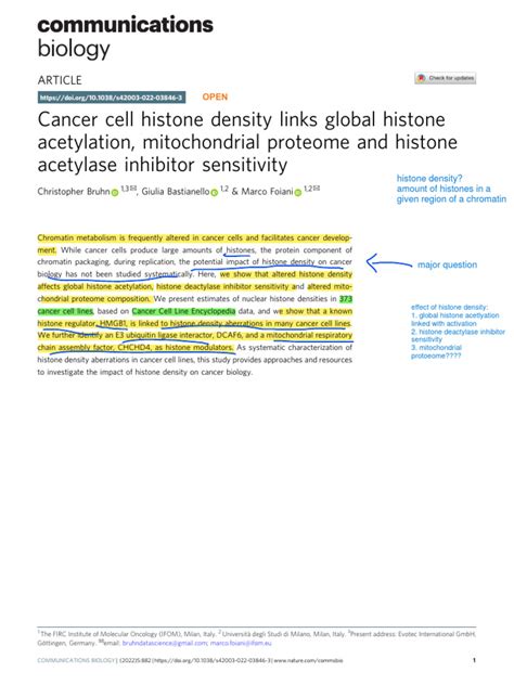 Cancer Cell Histone Density Links Global Histone Acetylation