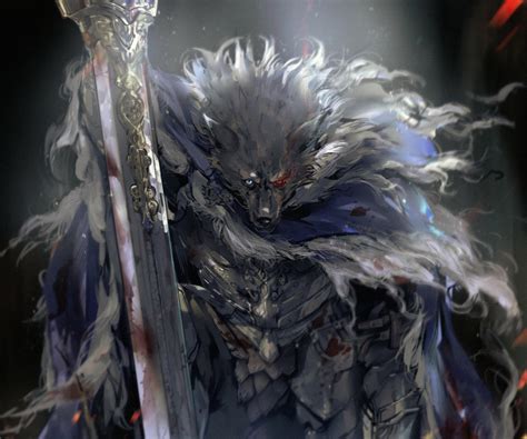 Elden Ring Hd Blaidd The Half Wolf Fierce Warrior Wallpaper