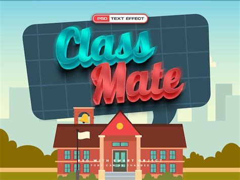 Free Psd Class Mate Text Effect