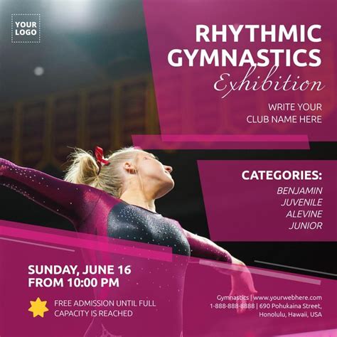 Customizable Online Gymnastics Banner Gymnastics Posters Gymnastics