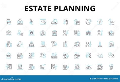 Estate Planning Linear Icons Set Inheritance Will Trust Probate Executor Bequest Tax