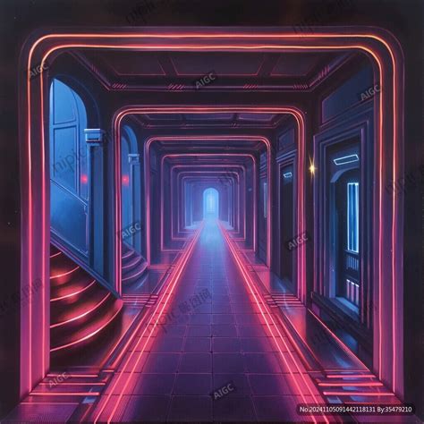 Ai创作图未来感走廊 流光溢彩的霓虹灯走廊 霓虹走廊 宇宙飞船走廊 霓虹灯过道 科幻长廊 科幻走廊 飞船走廊 科幻走道 霓虹灯场景造型 科技感走廊 粉红色的梦幻长走廊 奇幻走廊 科幻门廊 神秘