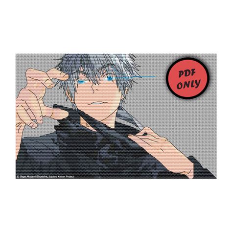 Anime Cross Stitch Pattern Gojo Satoru Pdf Jujutsu Kaisen Inspire Uplift