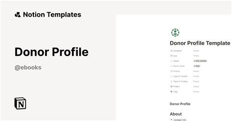 Donor Profile Template By Em Notion Marketplace